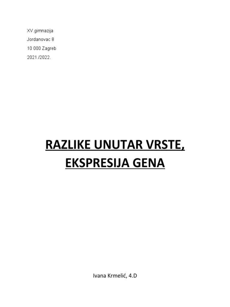Ekspresija Gena | PDF