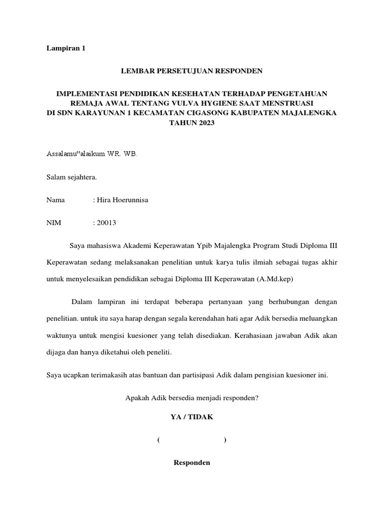 Lampiran PROPOSAL KTI | PDF