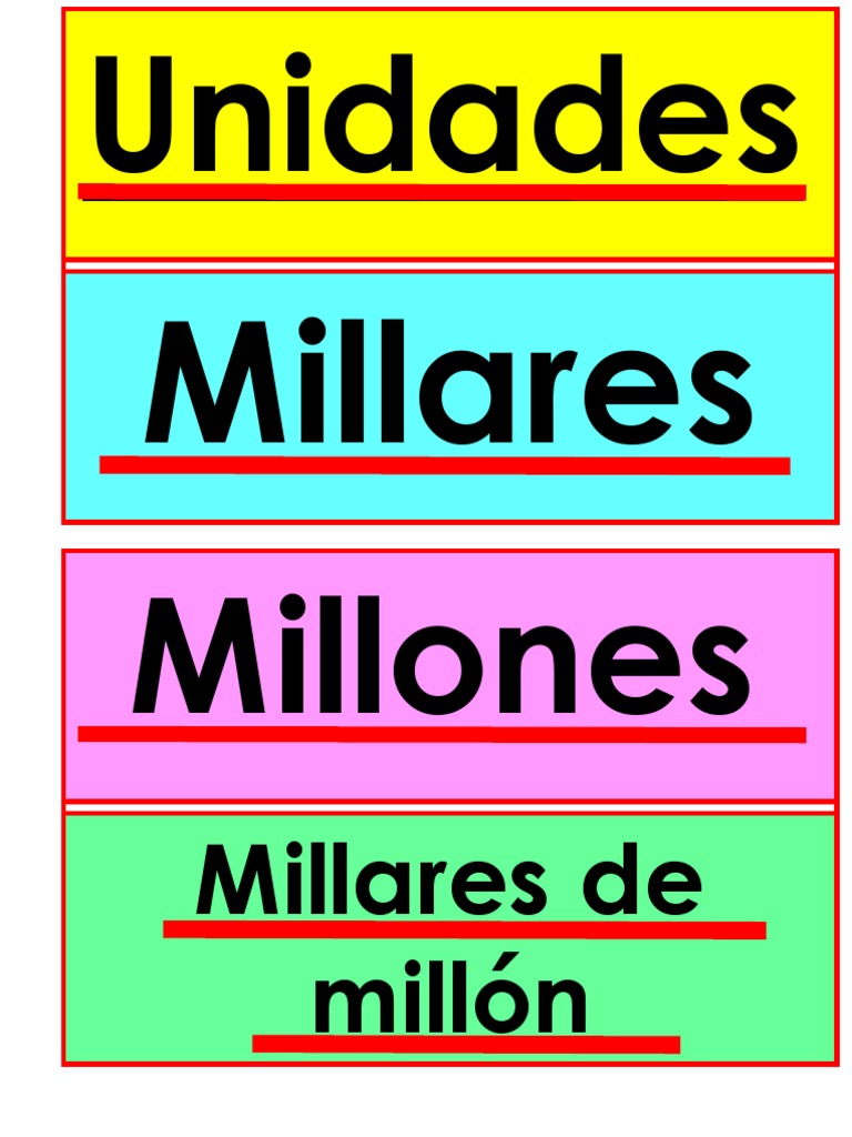 Nombres de Unidades Numéricas | PDF