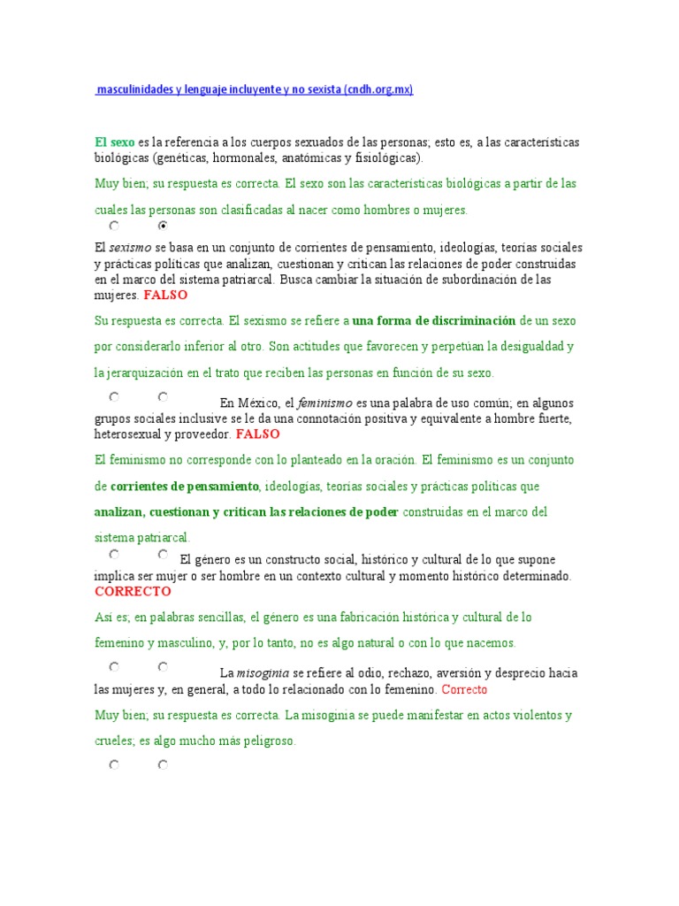 Masculinidades y Lenguaje Incluyente y No Sexista | PDF | Sexismo | Estudios de género