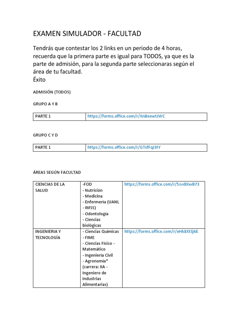 Facultad - Sam - Examen Simulador | PDF