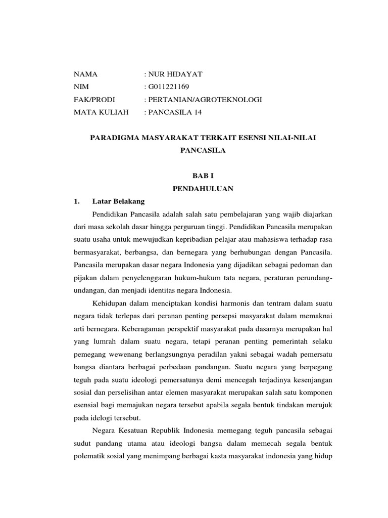 Paper Pendidikan Pancasila Individu | PDF
