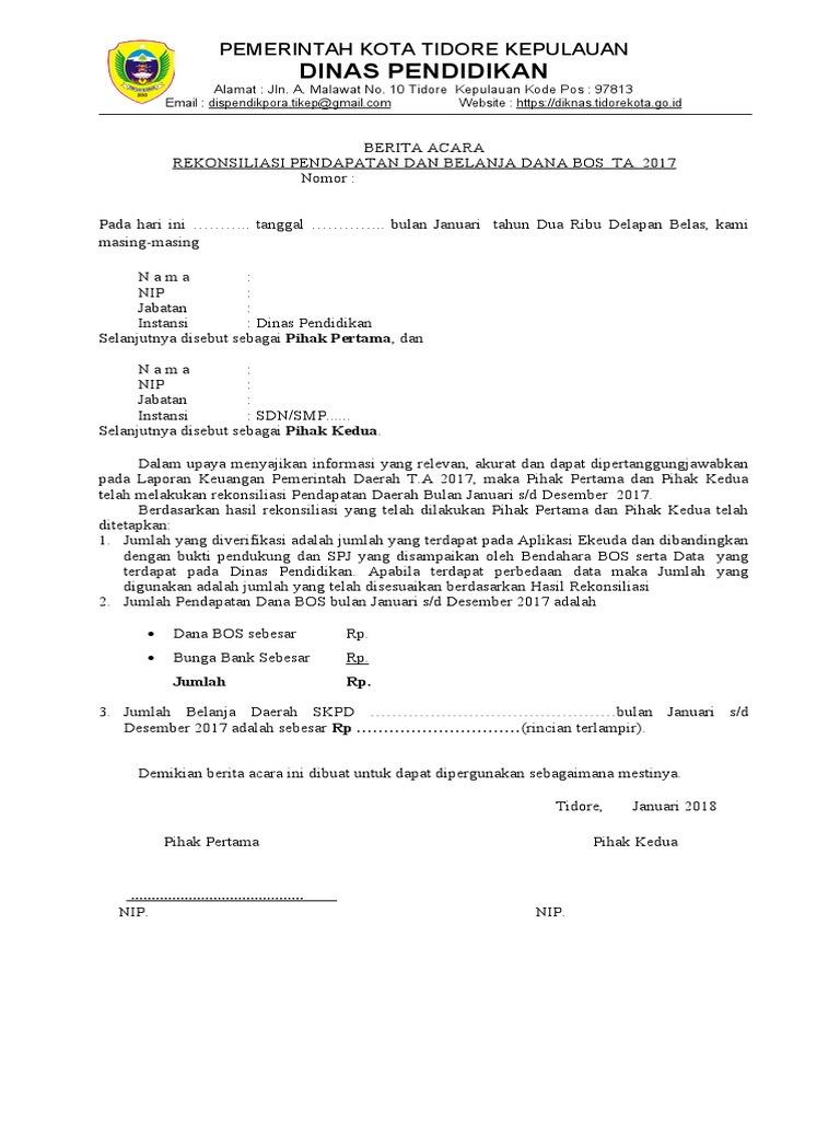 Berita Acara Bos | PDF