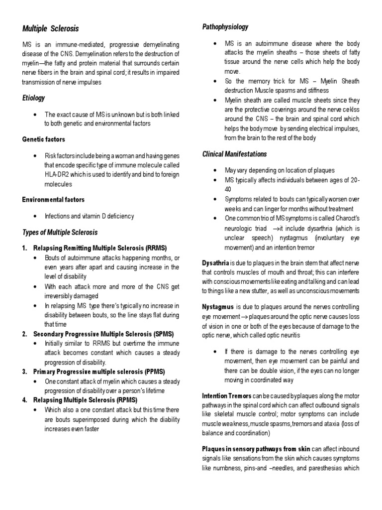 Multiple Sclerosis | PDF | Multiple Sclerosis | Myelin