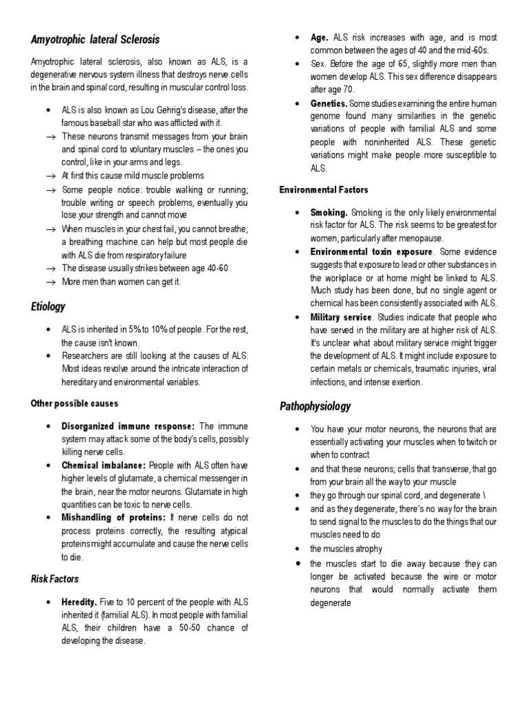 Amyotrophic Lateral Sclerosis Pdf Breathing Neuron
