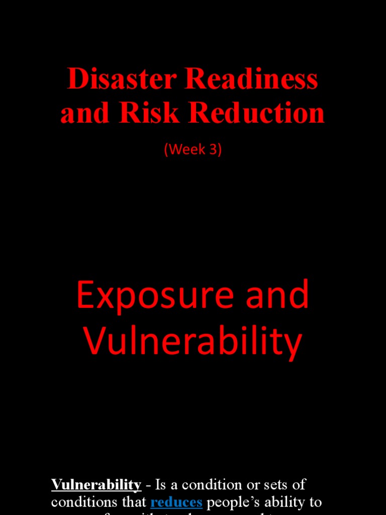 DRRR Week 3 and Vulnerability and Types | PDF | Emergency Management ...