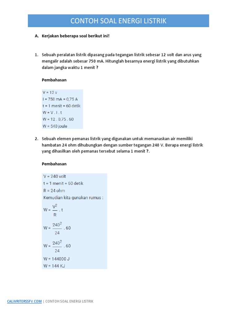 Soal Energi Listrik | PDF