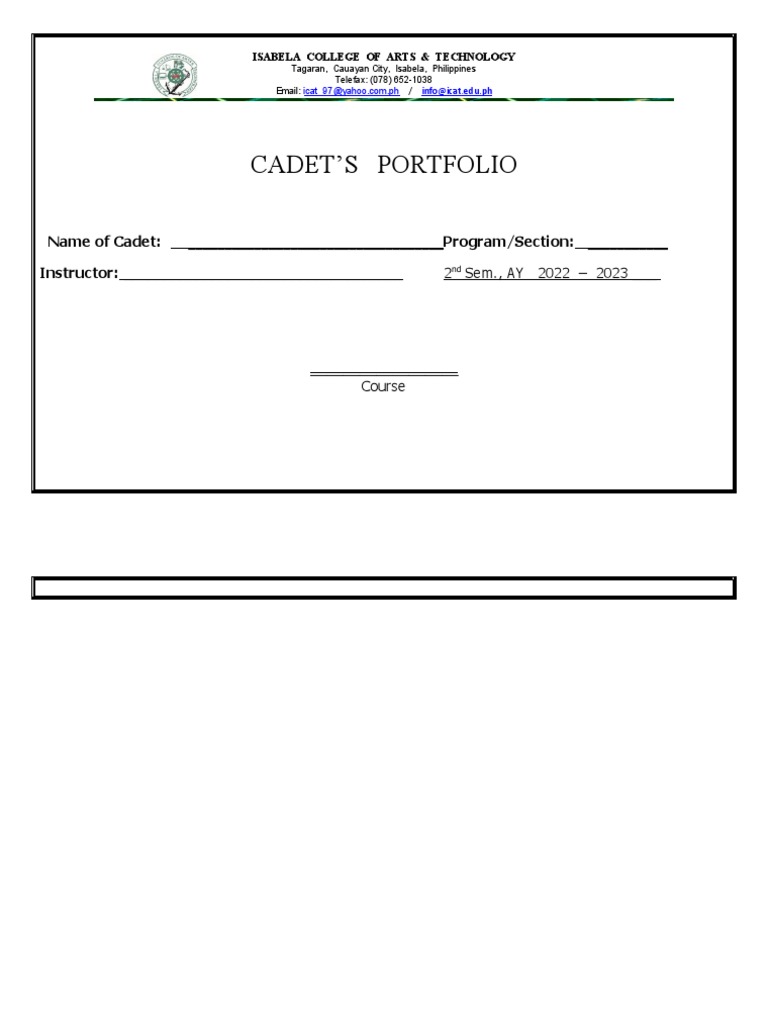 CADETS PORTFOLIO Label | PDF