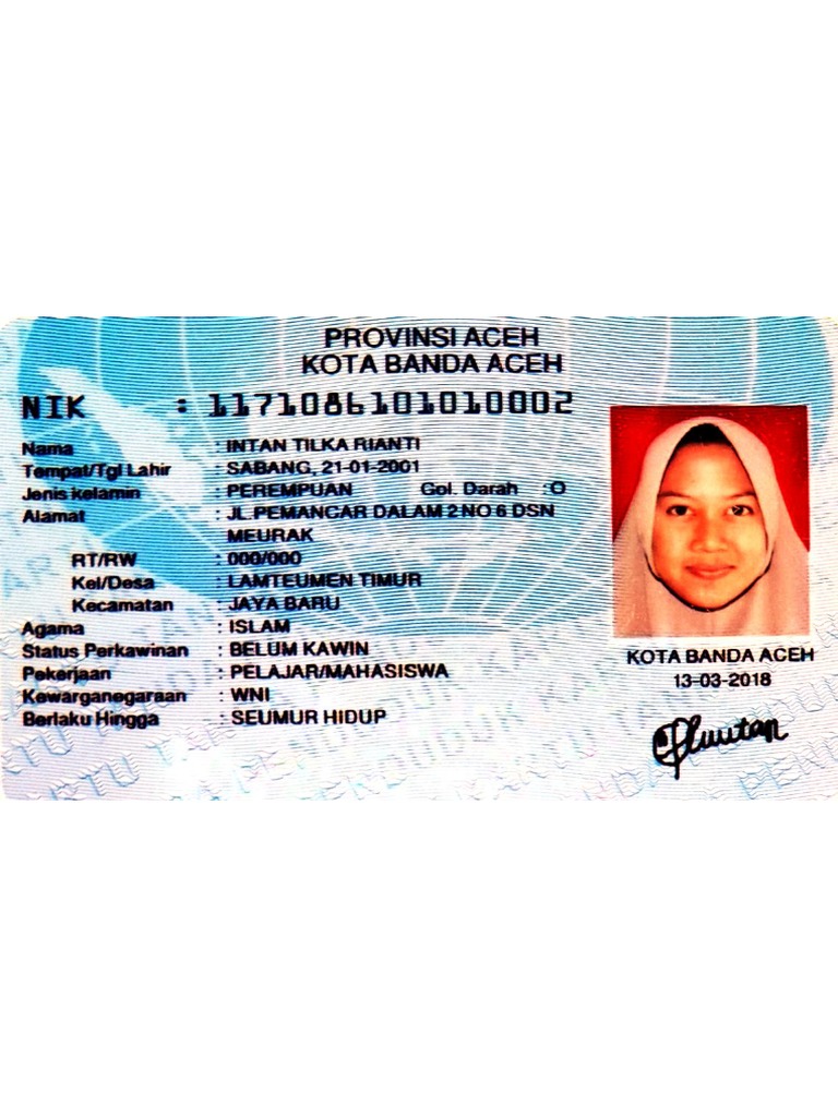 KTP Asli - Intan Tilka Rianti | PDF