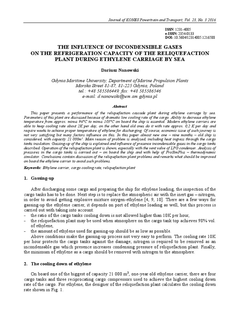 Nanowski - The Influence of Incondensible Gases PDF | PDF | Pressure ...