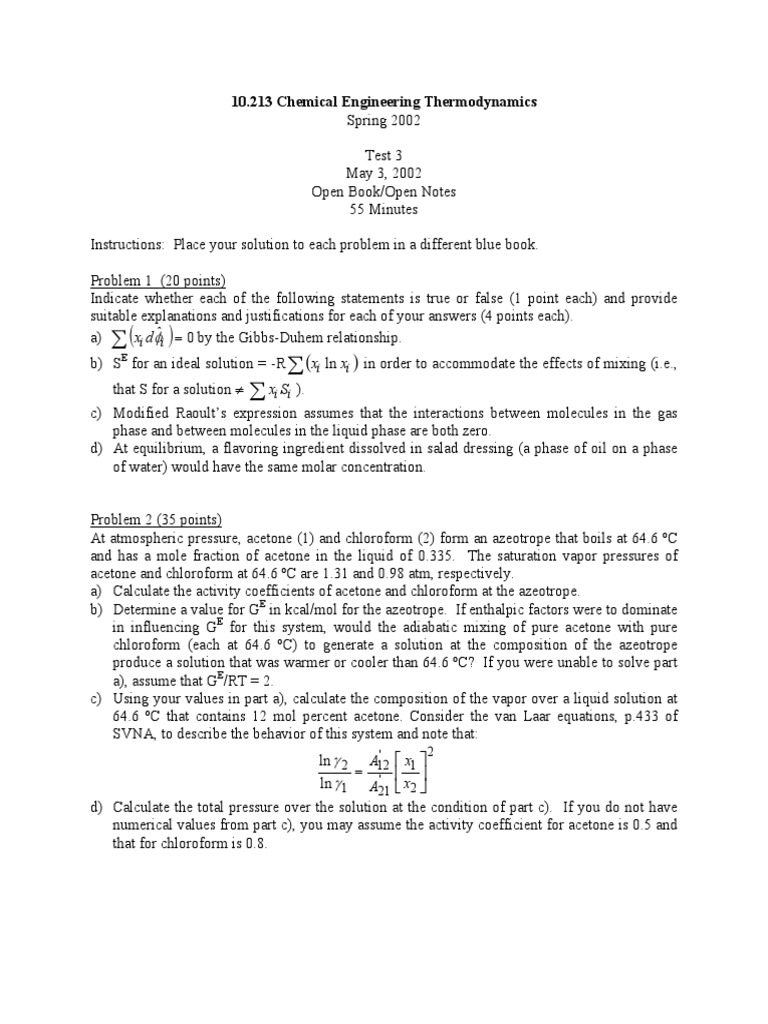 Practice Problems For Engineering Thermodynamics | Download Free PDF ...