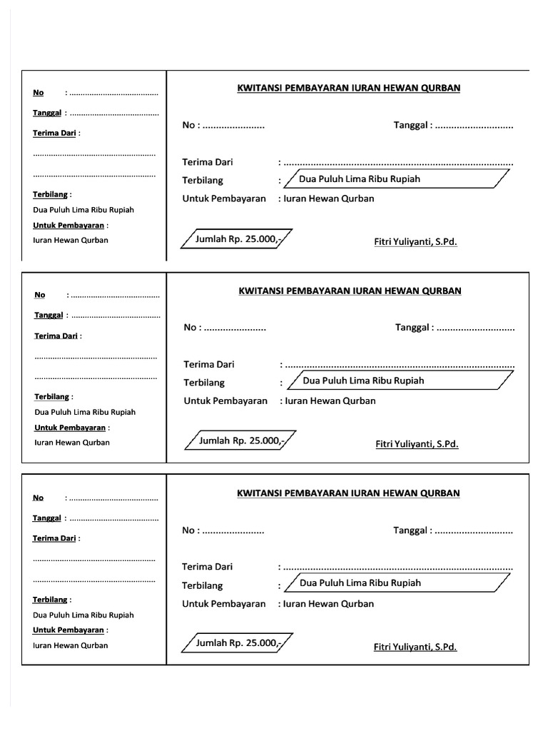 Form Kwitansi | PDF | Pengelolaan Keuangan & Uang | Hukum