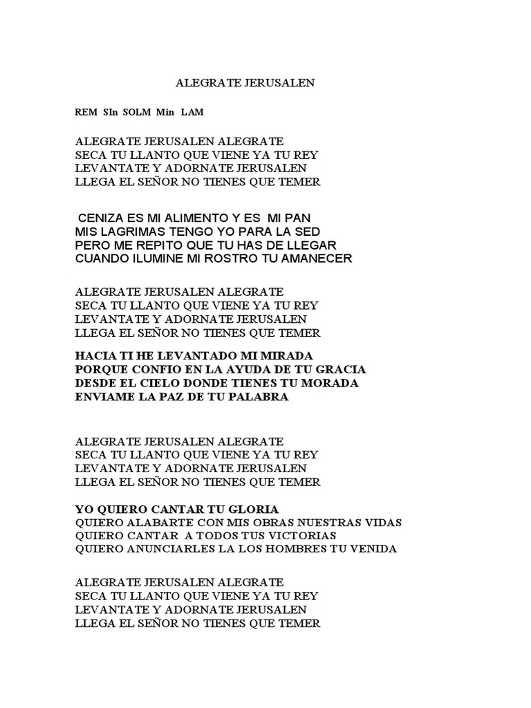 Alegrate Jerusalen | PDF