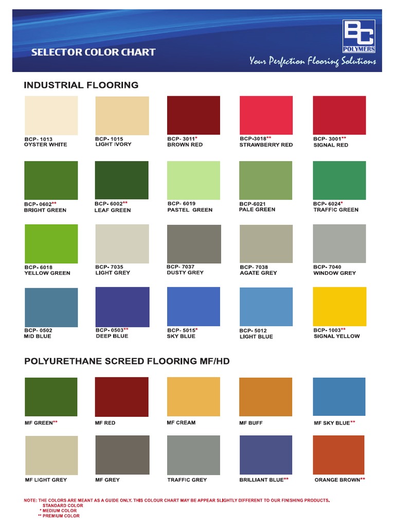 COLOR CHART - Ver.7 - 070521 | PDF
