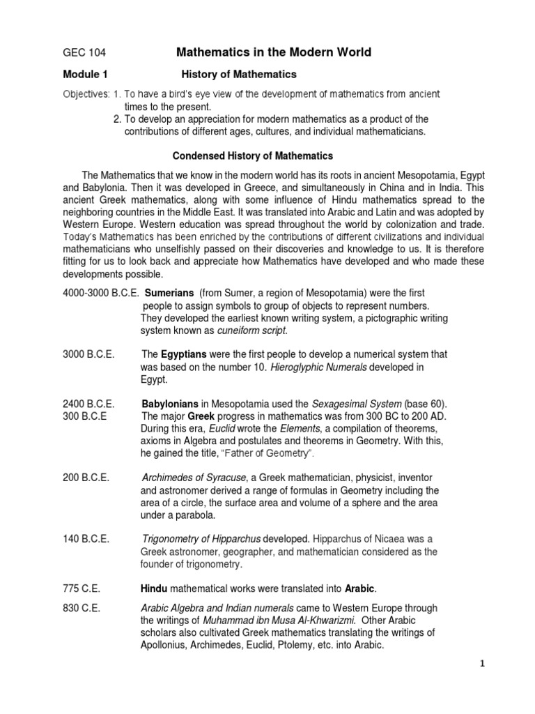 MMW M1 PDF | PDF | Mathematics | Geometry