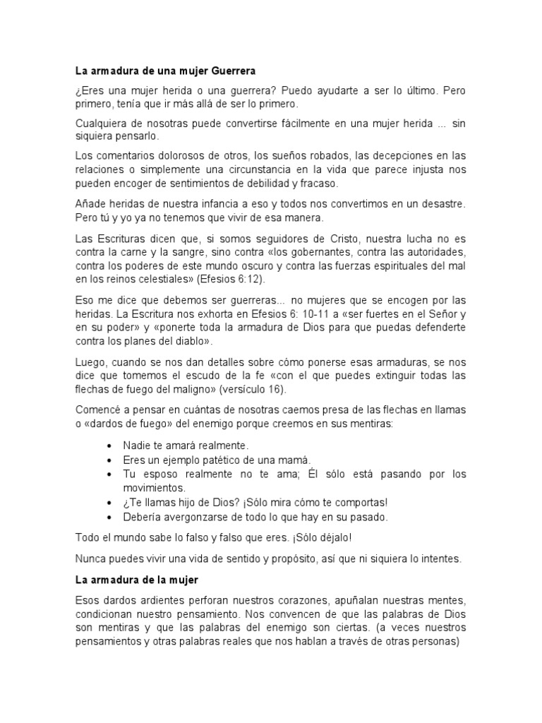 La Armadura de la Mujer Guerrera | PDF | Amor | Jesús