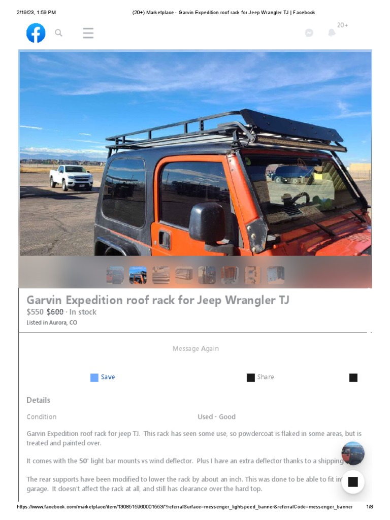 Garvin Expedition Roof Rack For Jeep Wrangler TJ - Facebook | PDF ...