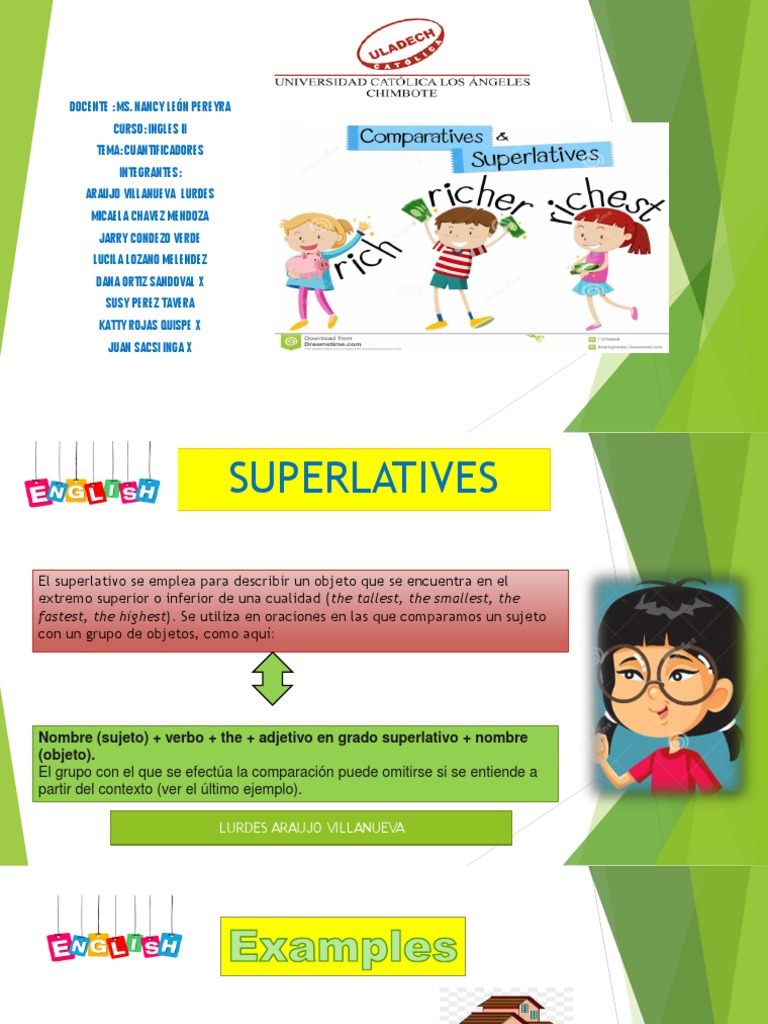 Ejemplos de Superlativos en Inglés | PDF | Unidades Semánticas ...