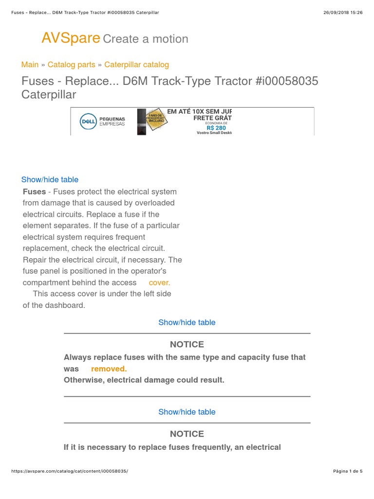 Fuses - Replace... D6M Track-Type Tractor #I00058035 Caterpillar | PDF ...
