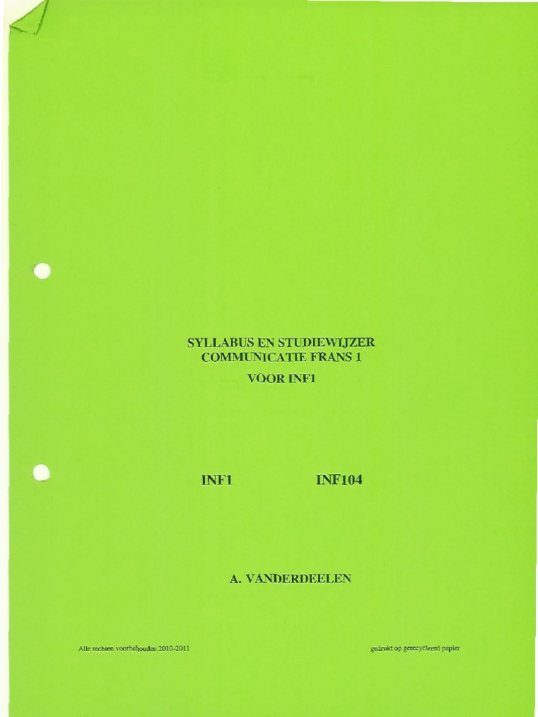 Cursus Frans | PDF | Arts du langage et discipline