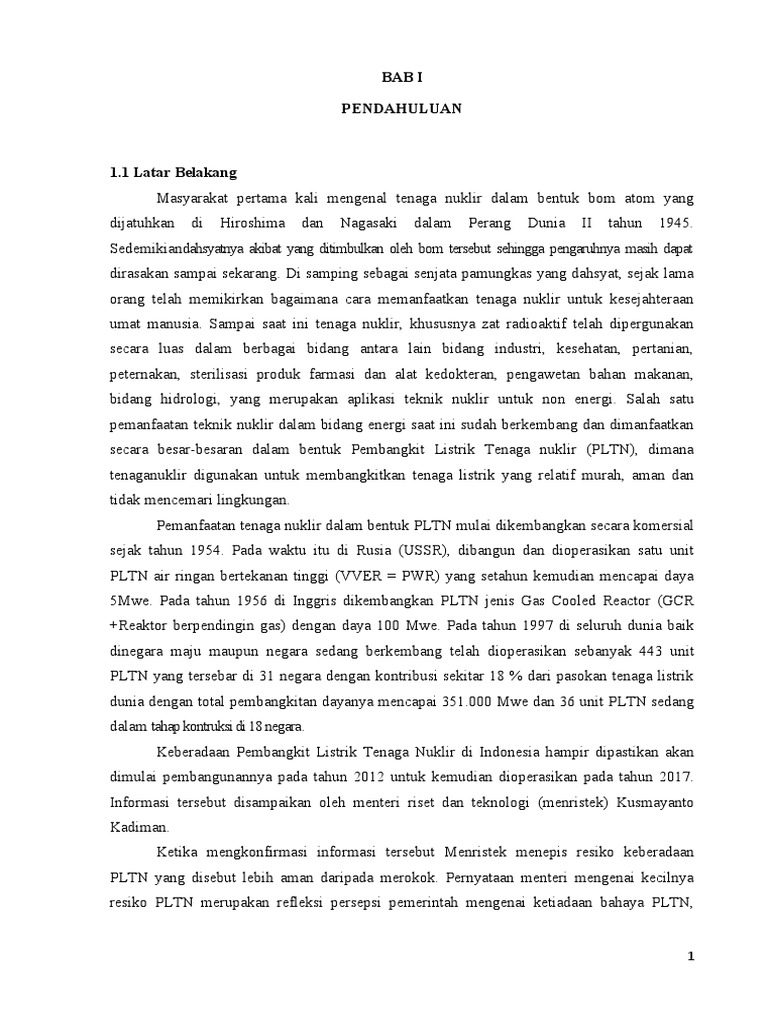 Pemanfaatan PLTN untuk Energi Ramah Lingkungan | PDF | Sains & Matematika