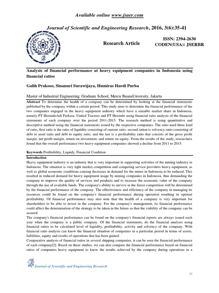 Analysis of Financial Performance at Hea PDF | PDF | Return On Equity ...