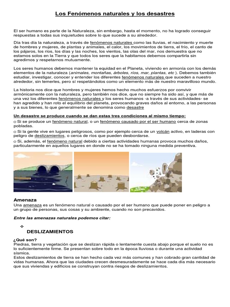 Los Fenómenos Naturales y Los Desastres..... | PDF | Ciclones ...