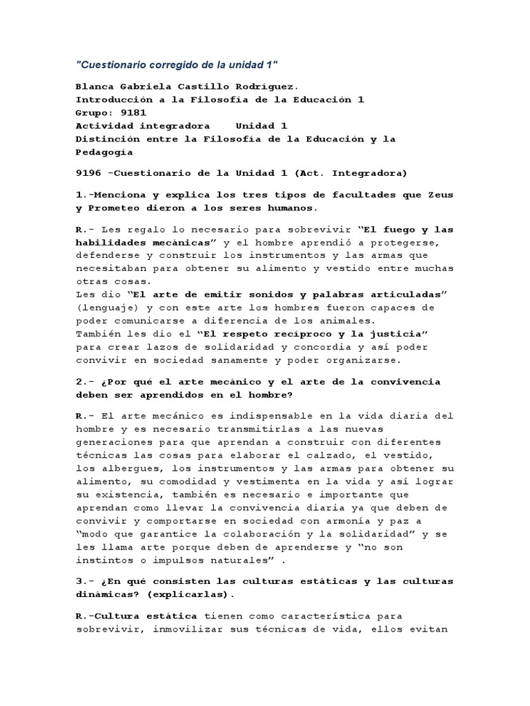 Introfiloedu1 U1act - Integradoracorregida | PDF | Conocimiento | Moralidad