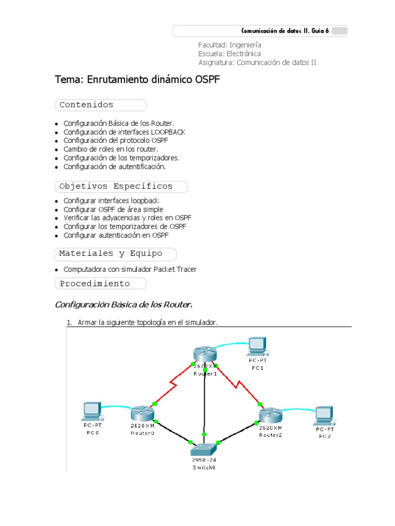 Configuracion Ospf | PDF | Enrutador (Computación) | Redes de computadoras