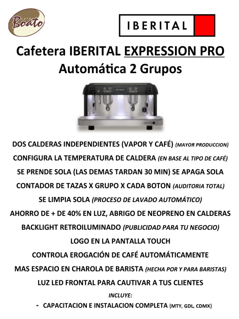 2. Cafetera IBERITAL EXPRESSION PRO PARA SUCURSAL | PDF