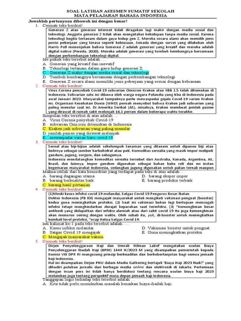 Soal Latihan Ass | PDF