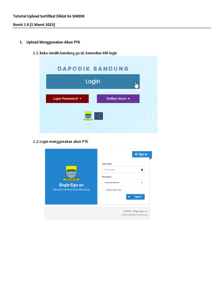 Cara Upload Sertifikat di SIMDIK Bandung | PDF