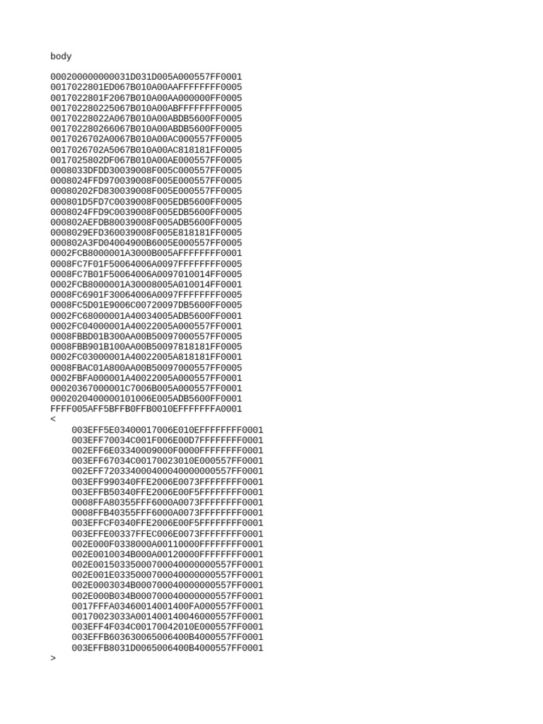 Hexadecimal Data Code List | PDF