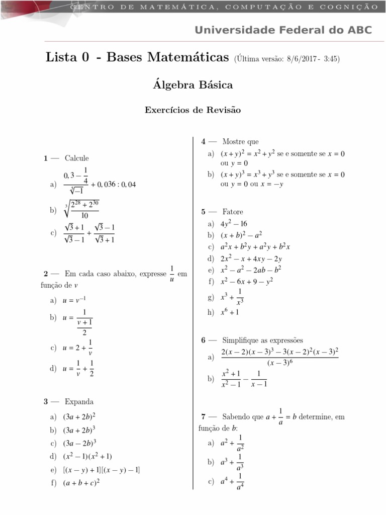 Listas Gradmat 0 A 10 | PDF | Notación Matemática | Objetos matemáticos