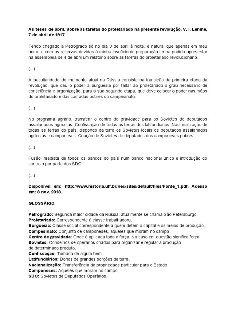 As Teses de Abril | PDF