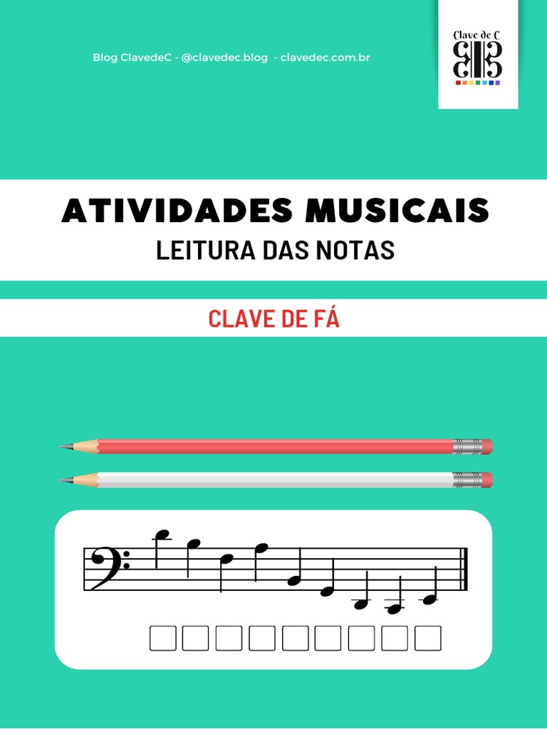 Atividade Musical Leitura Das Notas Clave de Fa | PDF