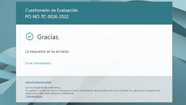 Cuestionario - Difusión PO-NO-TC-0026-2022 PO Modificaciones ... Cuestionario - Difusión PO-NO-TC-0026-2022 PO Modificaciones ...