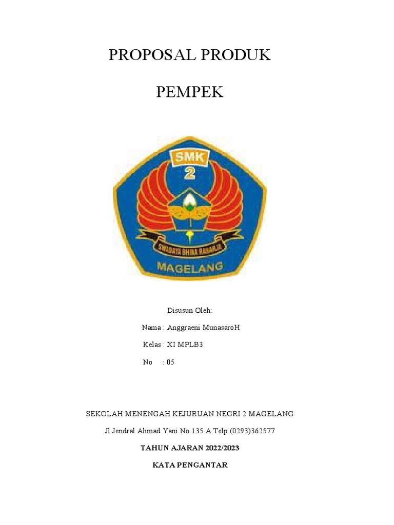 Proposal Usaha Pempek Kewirausahaan | PDF