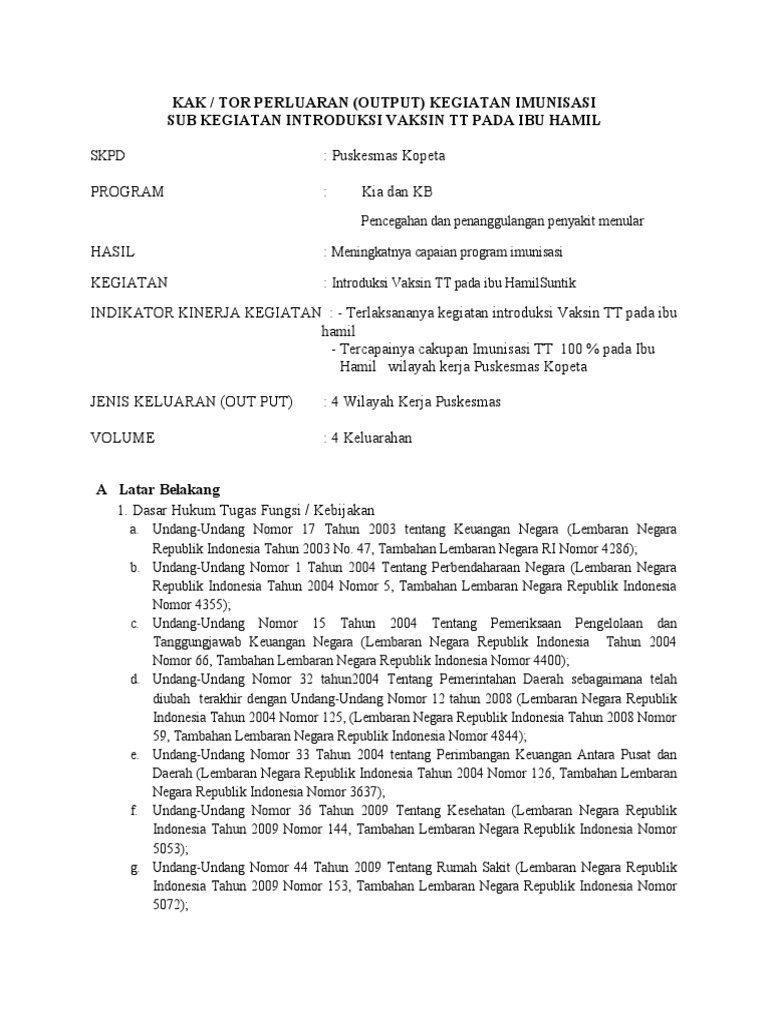 Imunisasi TT untuk Ibu Hamil di Puskesmas Kopeta | PDF | Ilmu Sosial ...