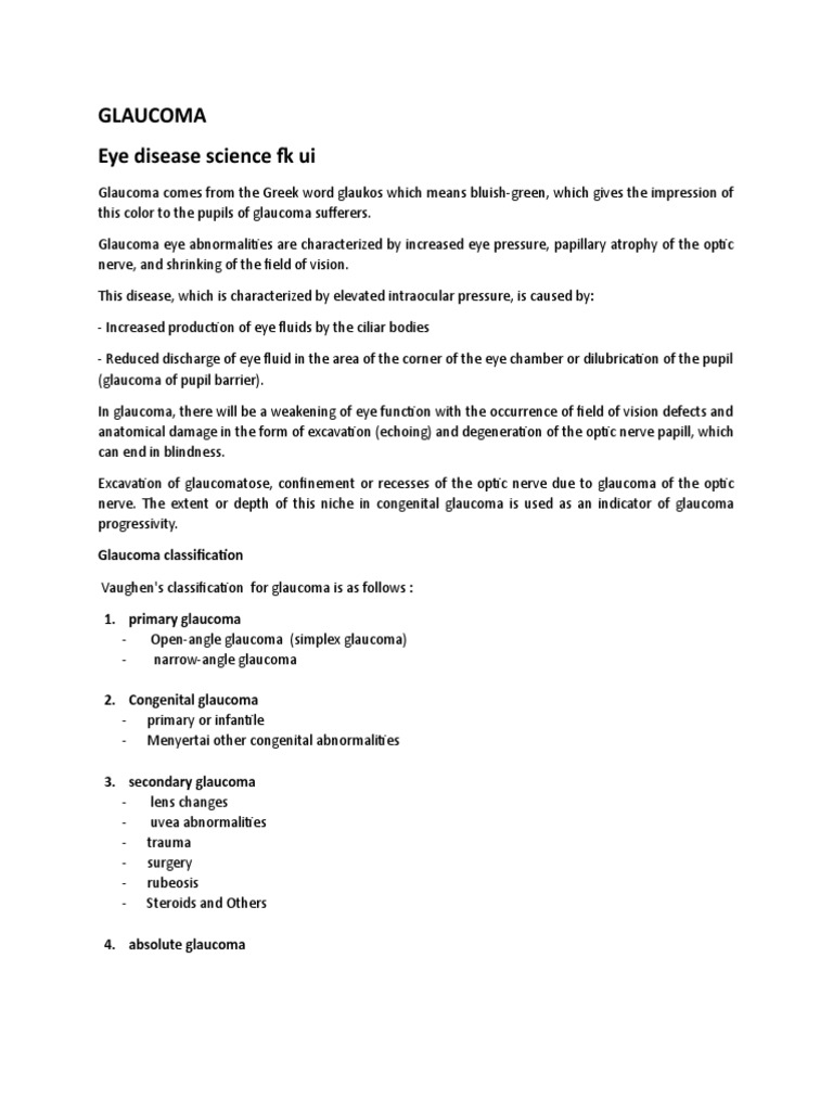 GLAUCOMA English | PDF | Glaucoma | Visual Impairment