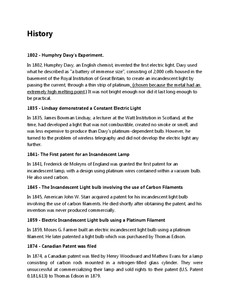 The Development of the Incandescent Light Bulb: A Timeline of ...