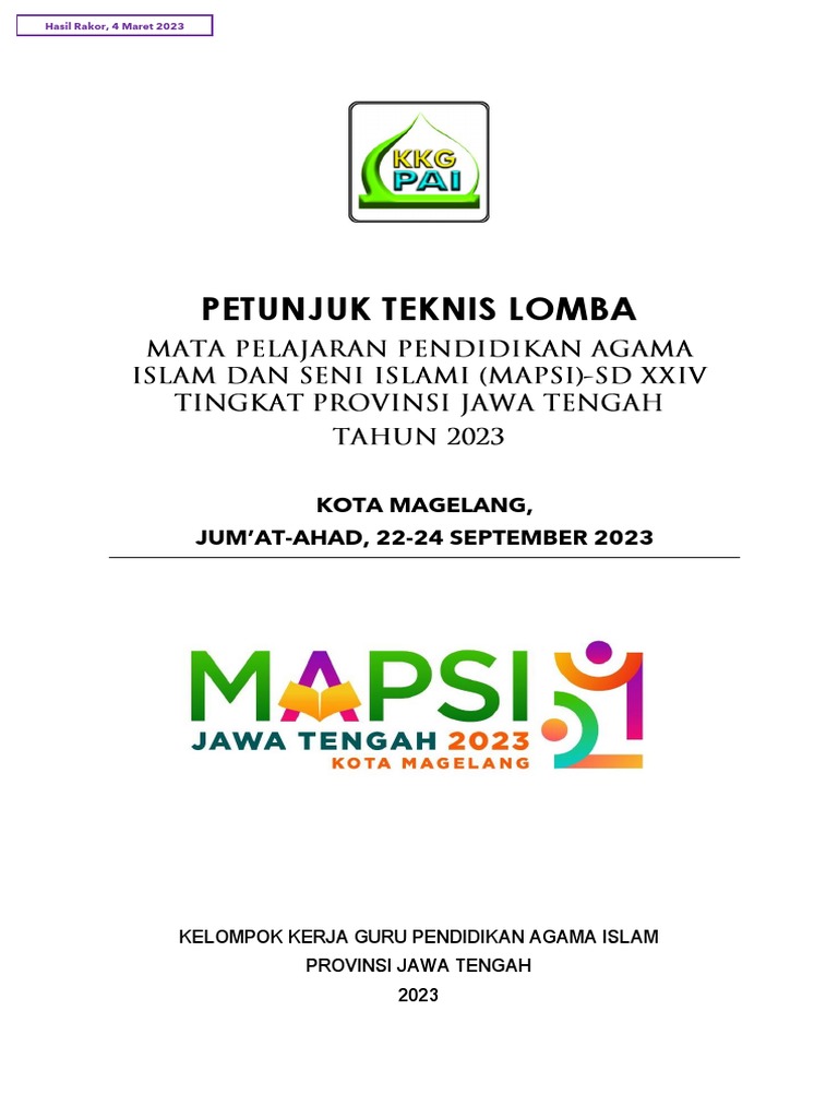 1 - JUKNIS MAPSI SD Ke-24 Tahun 2023 PDF | PDF