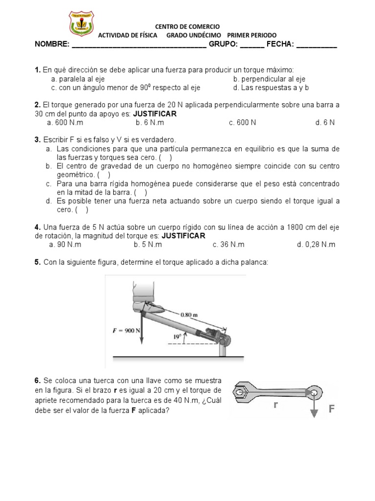 2actividad5 Torque | PDF | Métodos y materiales de enseñanza