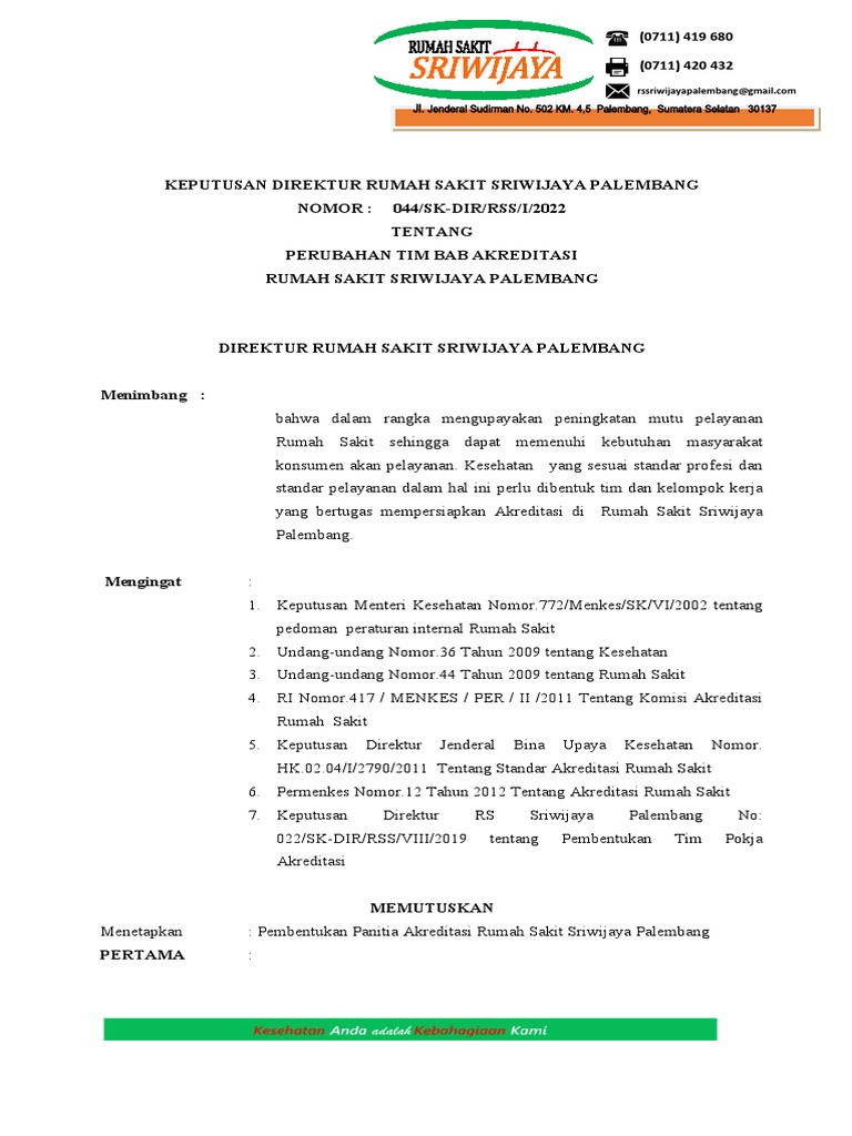 SK POKJA AKREDITASI Revisi | PDF