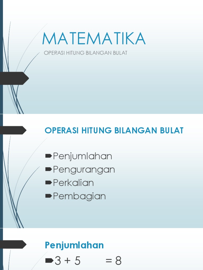 MATEMATIKA (Penjumlahan - Pengurangan) | PDF