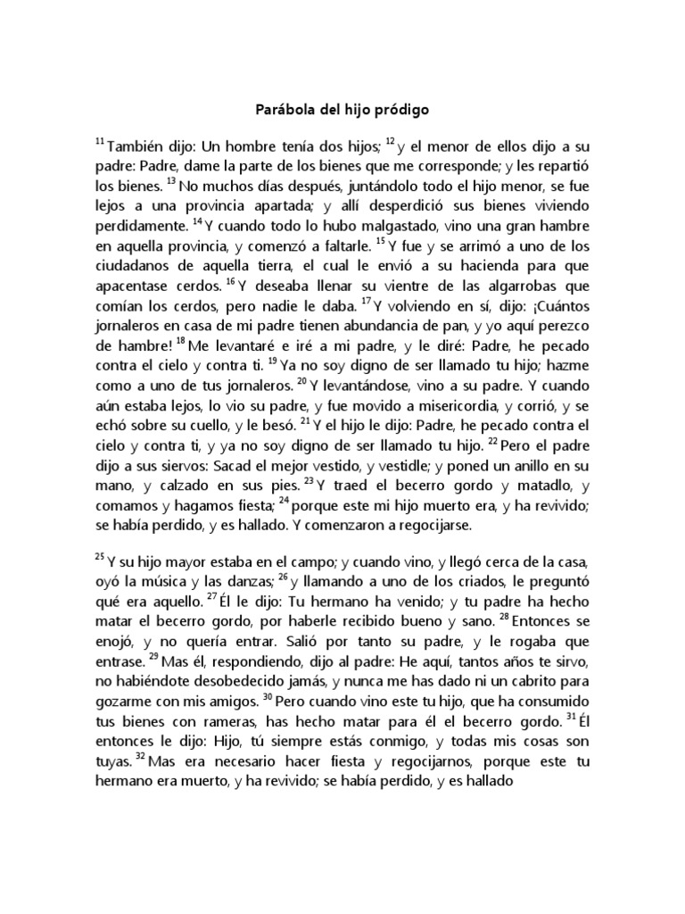 Parábola Del Hijo Pródigo Pdf