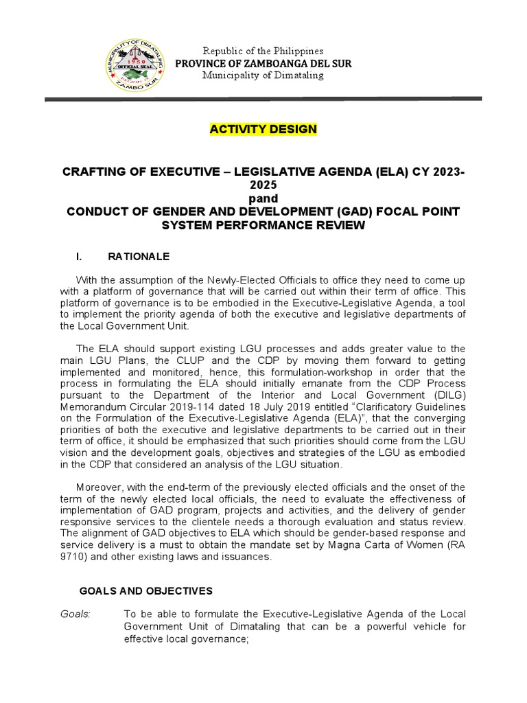 ACTIVITY Design Ela Final | PDF | Gender And Development