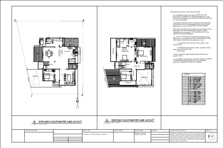 Ground Floor Water Line Layout Second Floor Water Line Layout | PDF ...