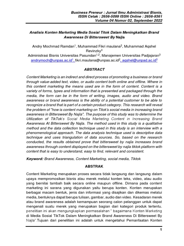 6102-Article Text-25395-1-10-20220919 | PDF | Brand | Strategic Management