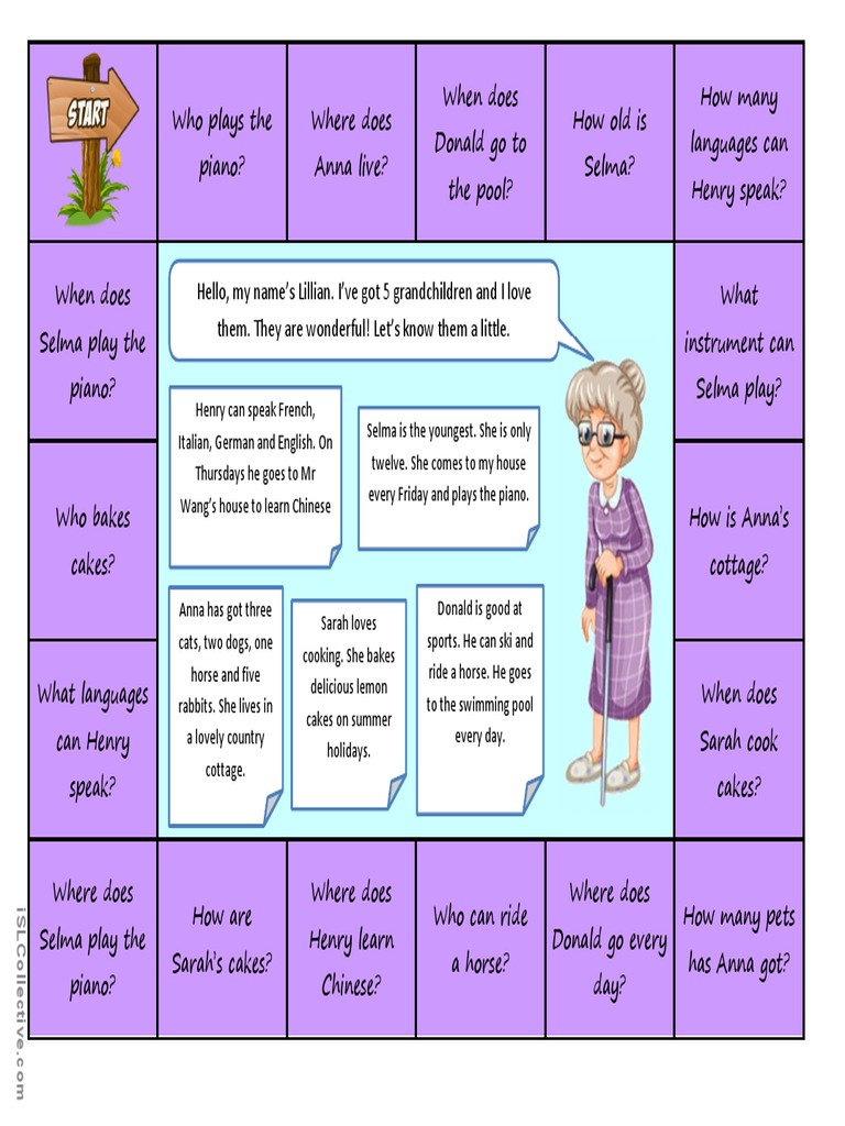 Boardgame Wh-Questions Grandma | PDF